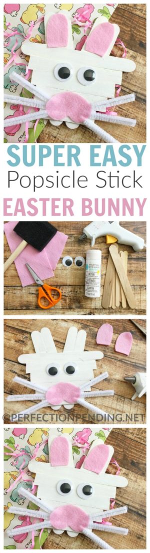 Easy Popsicle Stick Bunny Craft for Easter - Perfection Pending