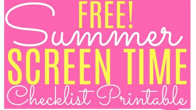 Free Summer Screen Time Checklist Printable - Perfection Pending
